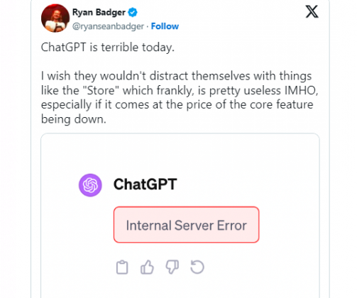 ChatGPT Faces Momentary Outage Due to Server Problems